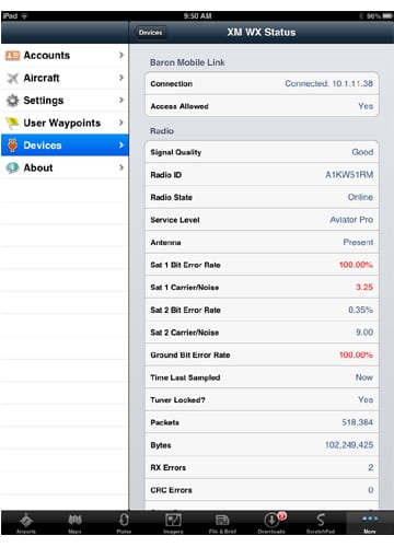 XM Weather on the iPad - iPad Pilot News