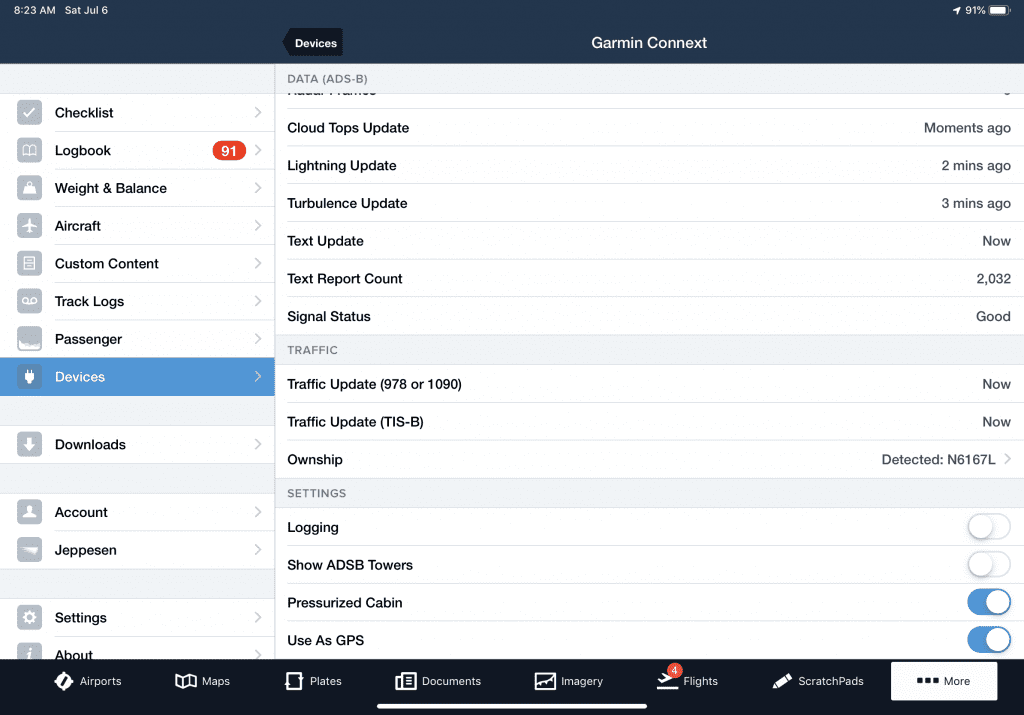 Pilot Report: Flying with Garmin Connext and your iPad - iPad Pilot News