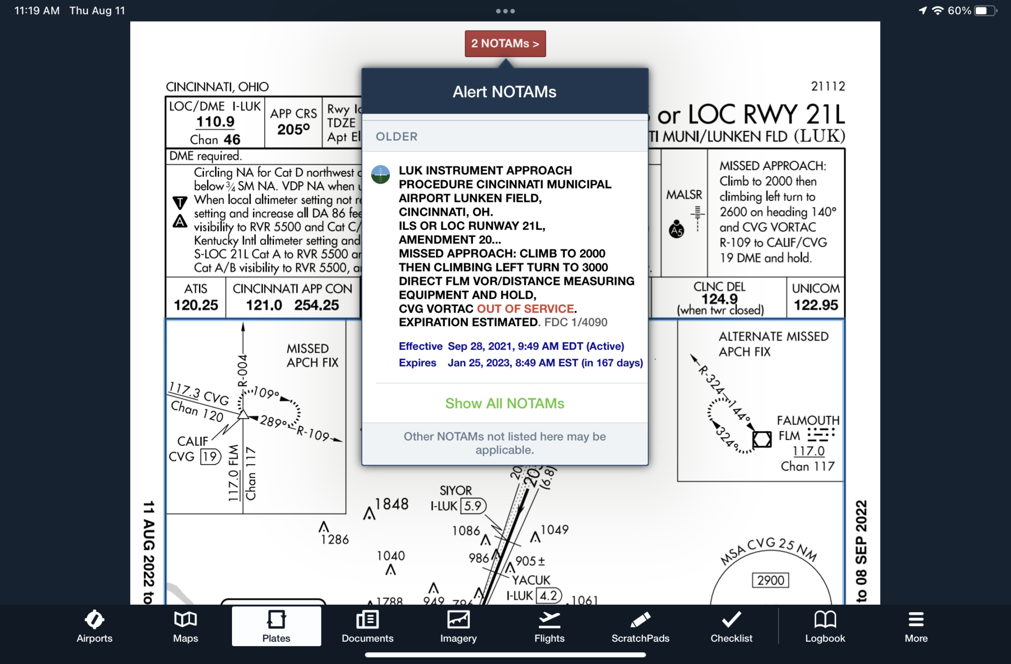 How to find NOTAMs in ForeFlight and Garmin Pilot - iPad Pilot News